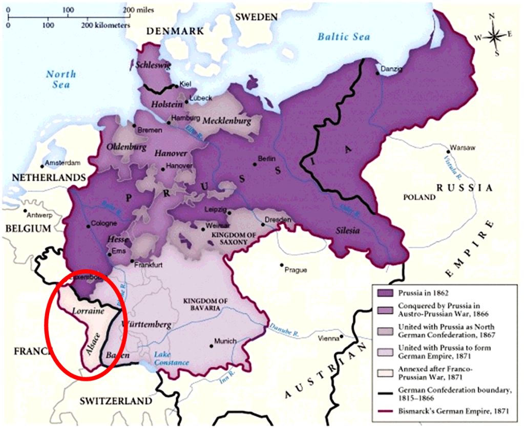 The German area of Alsace Lorraine was once again given to France in ...