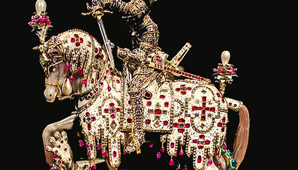 This incredibly ornate statuette is an example of German Goldsmith Art ...